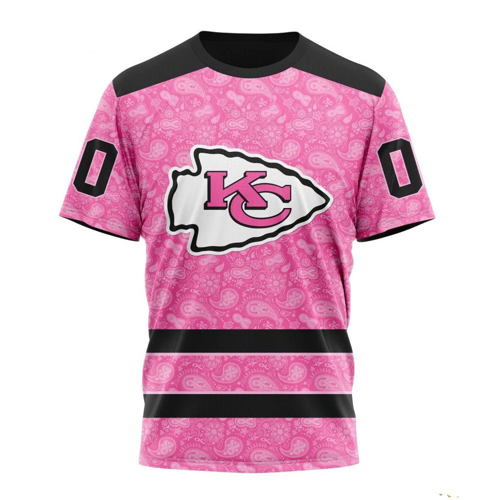 Custom NFL Kansas City Chiefs Pink Design Fight Breast Cancer Shirt ...